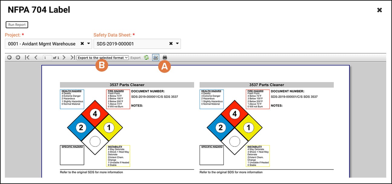 Create an SDS/Hazard Label