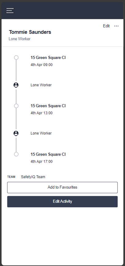 Creating a Lone Worker Activity