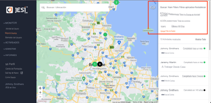 Filtros de vista de mapa del usuario